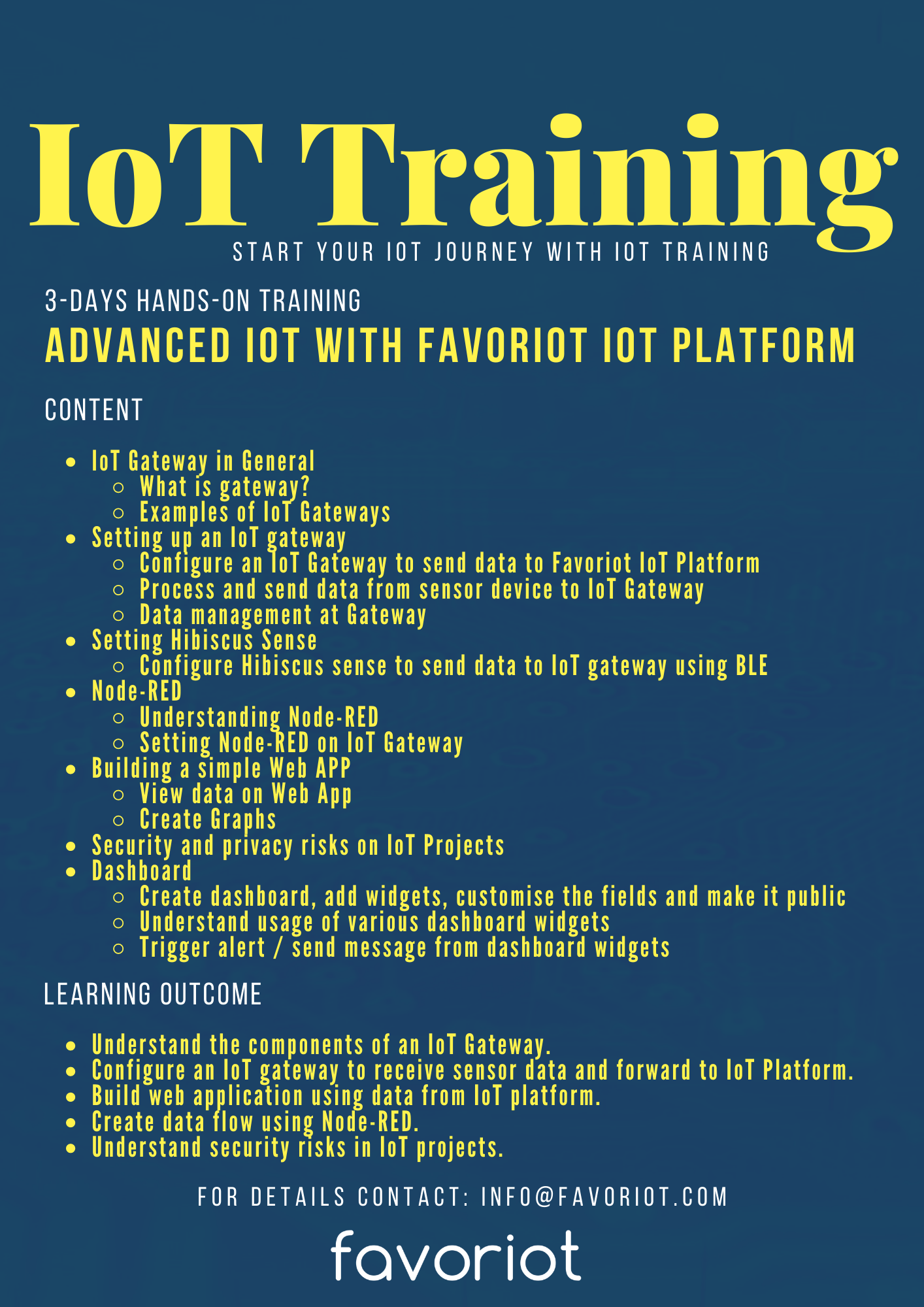 Advanced Iot Training With Favoriot Iot Platform Iot World